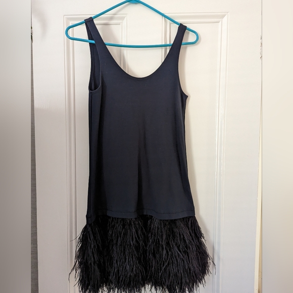 Theory | Dresses | Theory Jocelyn Dress With Ostrich Feather Trim ...